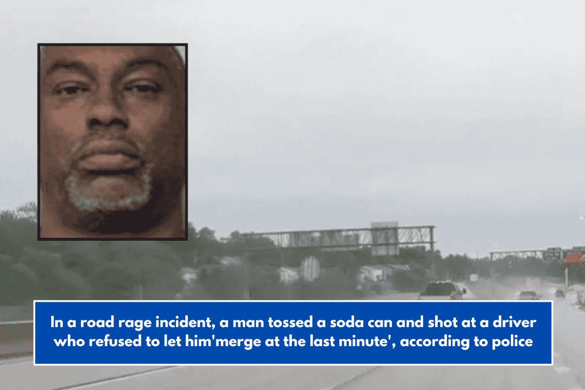 In a road rage incident, a man tossed a soda can and shot at a driver who refused to let him ...