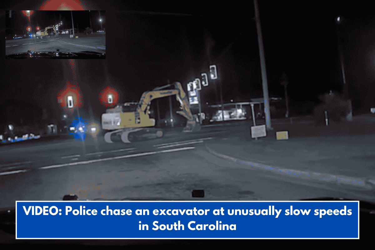 VIDEO: Police chase an excavator at unusually slow speeds in South Carolina