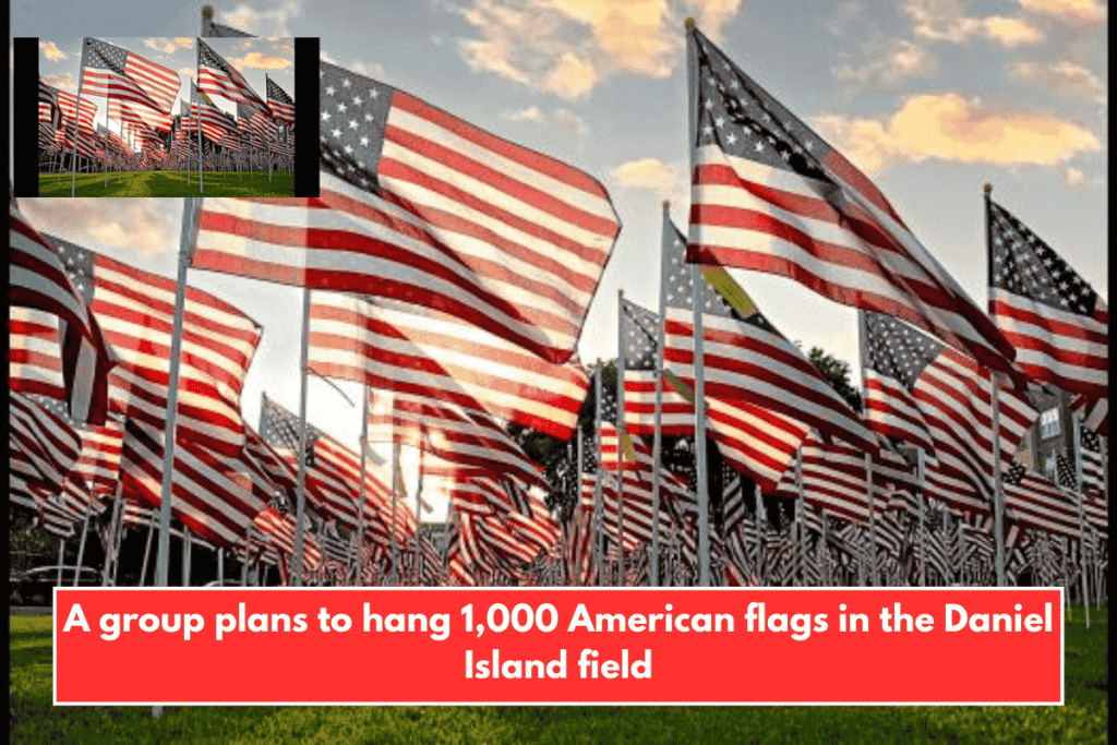 A group plans to hang 1,000 American flags in the Daniel Island field
