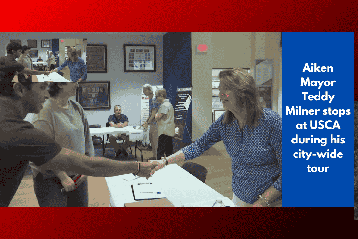 Aiken Mayor Teddy Milner stops at USCA during his city-wide tour